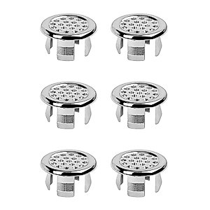 6-Piece/Set Sink Overflow Rings Sink Overflow Cover Sinking Overflow Rings Trimming Overflow Drain Cap Sink Hole Replacement Drain Cap Bathtub Hole Kitchen Sink Accessory