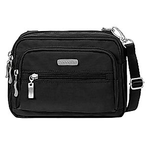 Baggallini Triple Zip Bagg, Black/Sand, One Size