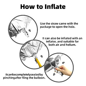 ESHILP 40 Inch Number Balloon Foil Balloon Number 36 Jumbo Giant Balloon Number 36 Balloon for 36th Birthday Party Decoration Wedding Anniversary Graduation Celebration, Silver 36 Number Balloon