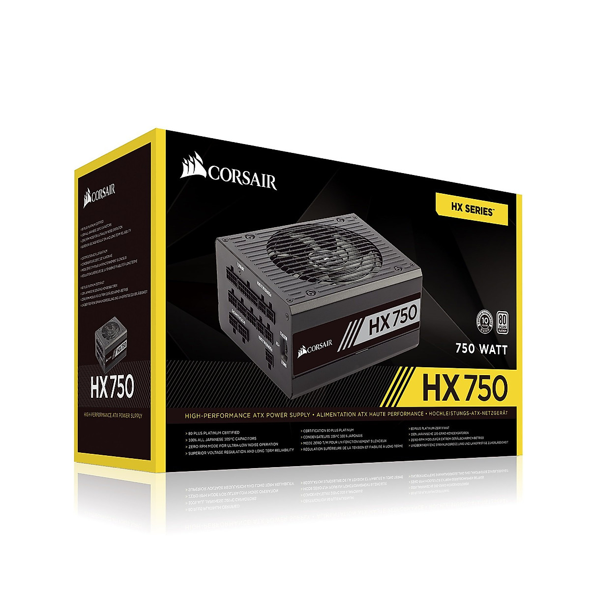 Corsair HX Series HX750 750 W 80 Plus Platinum Full Modular 1 x 135 mm Fan ATX Power Supply Unit - Black