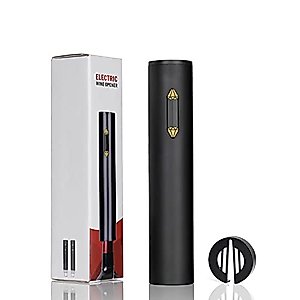 SANMAS Electric Wine Bottle Openers, Electric Wine Opener with Foil Cutter, Battery Operated Cordless Black Wine Corkscrew for Wine Lovers Kitchen Home New Apartment Bar Wedding Gift