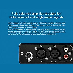 Topping PRE90 Preamplifier Preamp Amplifier Pre-amp Ultra-High NFCA Modules RCA Balanced XLR Output for D90se D90 A90 EXT90 Audio DAC with Remote Control (Black)