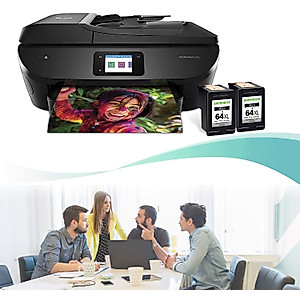 GREENBOX Remanufactured Ink Cartridge Replacement for HP 64 XL 64XL High-Yield for HP Envy Photo 7855 7155 6255 6230 6252 6258 7120 6220 7130 7132 7158 7164 7820 7830 7858 7864 7800 Printer (2 Black)