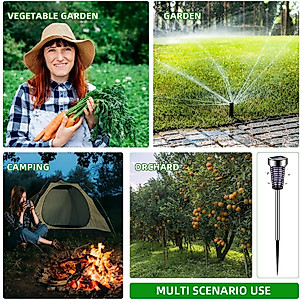 Jahy2Tech 2 Pack Solar Bug Zapper Outdoor Mosquito Zapper Waterproof Mosquito Killer Lamp for Patio Backyard Garden Pathway Insect Mosquito Repellent UV and White Light