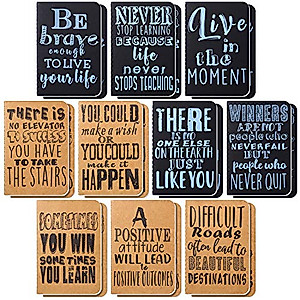 20 Pieces Inspirational Notebook Small Pocket Notebooks Inspirational Notepads Mini Motivational Journal Notebook for Office School Home Travel Supplies (10 Styles)