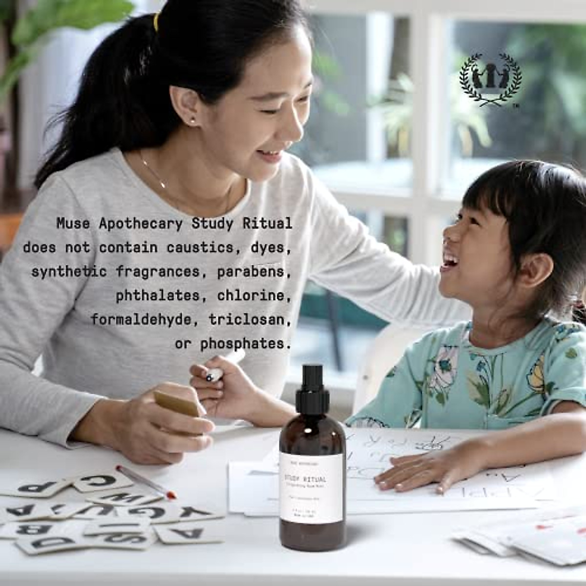 Muse Bath Apothecary Study Ritual - Aromatic and Invigorating Room Mist, 8 oz, Infused with Natural Essential Oils - Aloe + Eucalyptus + Peppermint