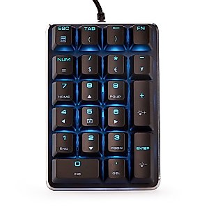 Qisan Mechanical Numeric Keypad GATERON Blue Switch Wired Ice Blue Backlight Gaming Keypad/Keyboard 21 Keys Portable Mechanical Numpad Extended Layout | Laptop Accessories | keypad for Computer