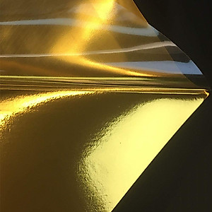 Tvinyl Warehouse Gold Metallic HTV Heat Transfer Foil Vinyl for Tshirt and Apparel 12" X 10"( Pack of 5 ), Easy to Weed and Iron on, Guaranteed Size