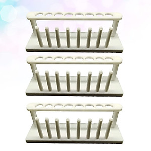 POPETPOP 3pcs and Rack - Holder Aquarium with Tube Holes Glass Wells Test for Scientific Equipment Plastic -Well Storage White Portable Lab Tubes Organizer Drying