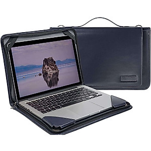 Broonel Blue Leather Laptop Messenger Case - Compatible with ASUS ProArt StudioBook Pro X W730G5T