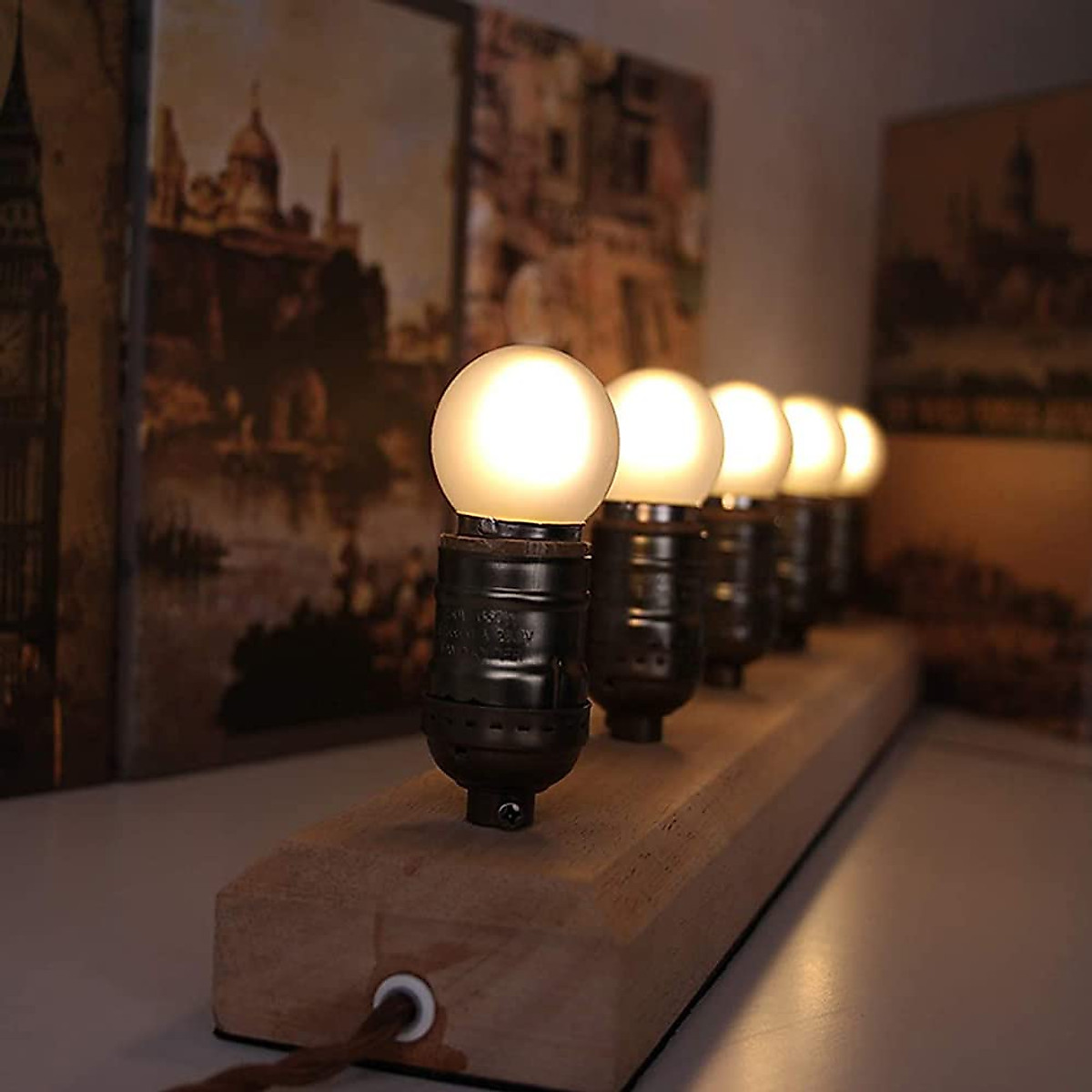 Qixivcom 6 Pack 1.5W White G40 Frosted Bulb LED Bulb E26 Warm White Energy Saving Retro Light String Replacement Bulbs Indoor and Outdoor Decorative Lighting Bulbs Vanity Mirror Billboard Decor