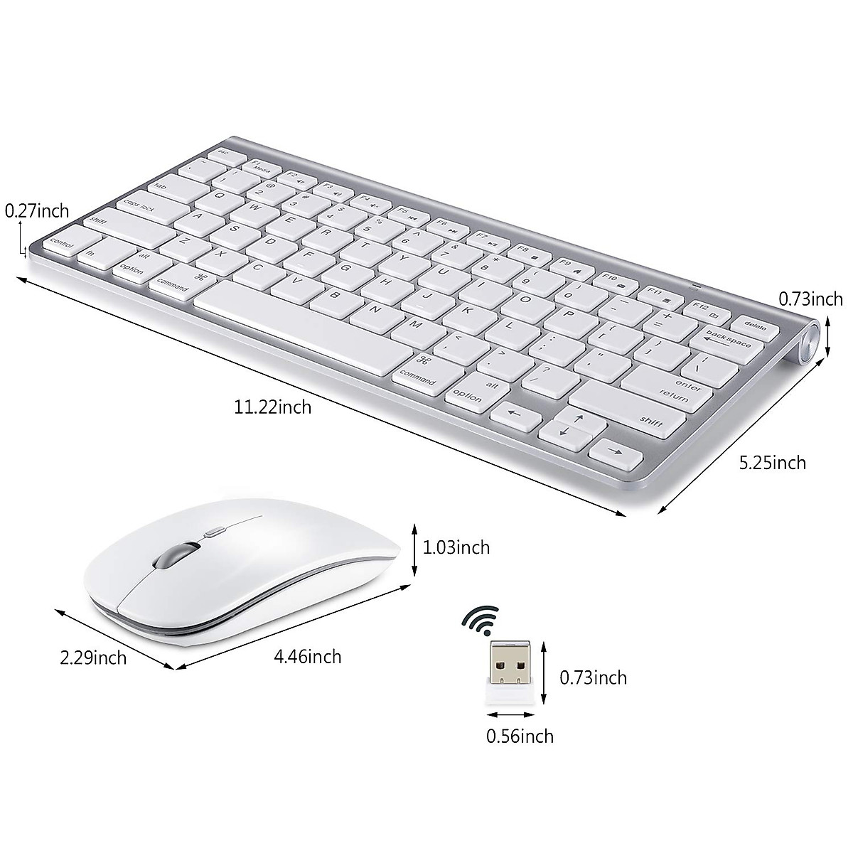 Wireless Keyboard and Mouse Compatible with Imac Macbook Windows Computer and Android Tablets