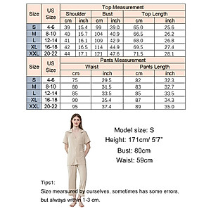 Joyaria Womens Bamboo Viscose Pajamas Set Cooling Moisture Wicking Pjs Night Sweats Sleepwear(White, Small)