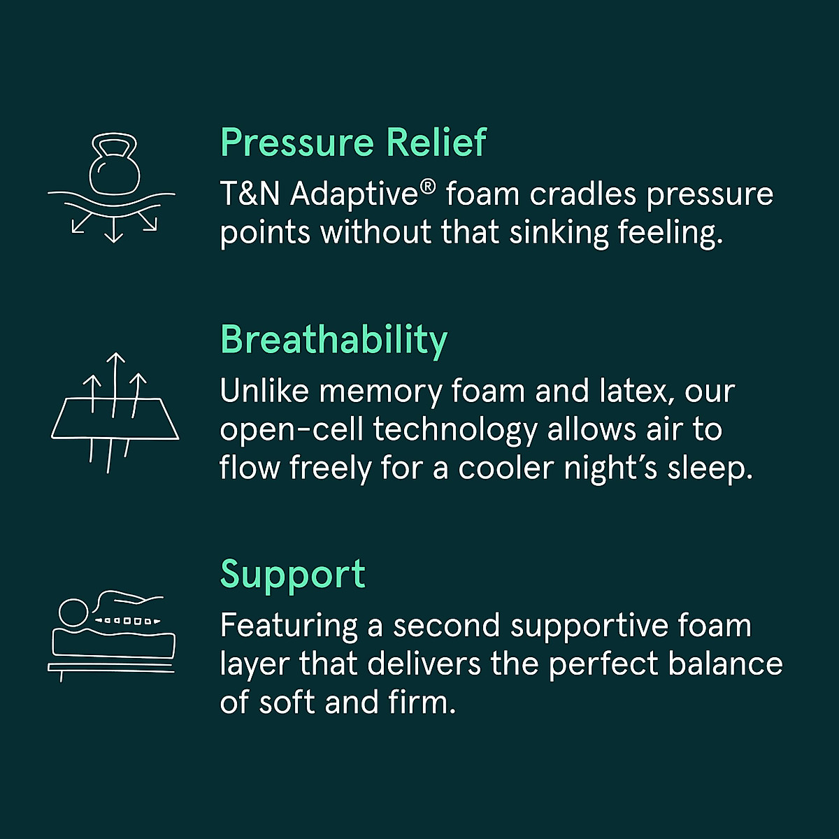 Kin By Tuft & Needle Medium Firm 10" Twin Adaptive Foam Mattress in a Box, Cooling Pressure Relief, Balanced Support, 100 Night Trial, Fiberglass Free, CertiPUR-US, 10-Year Limited Warranty