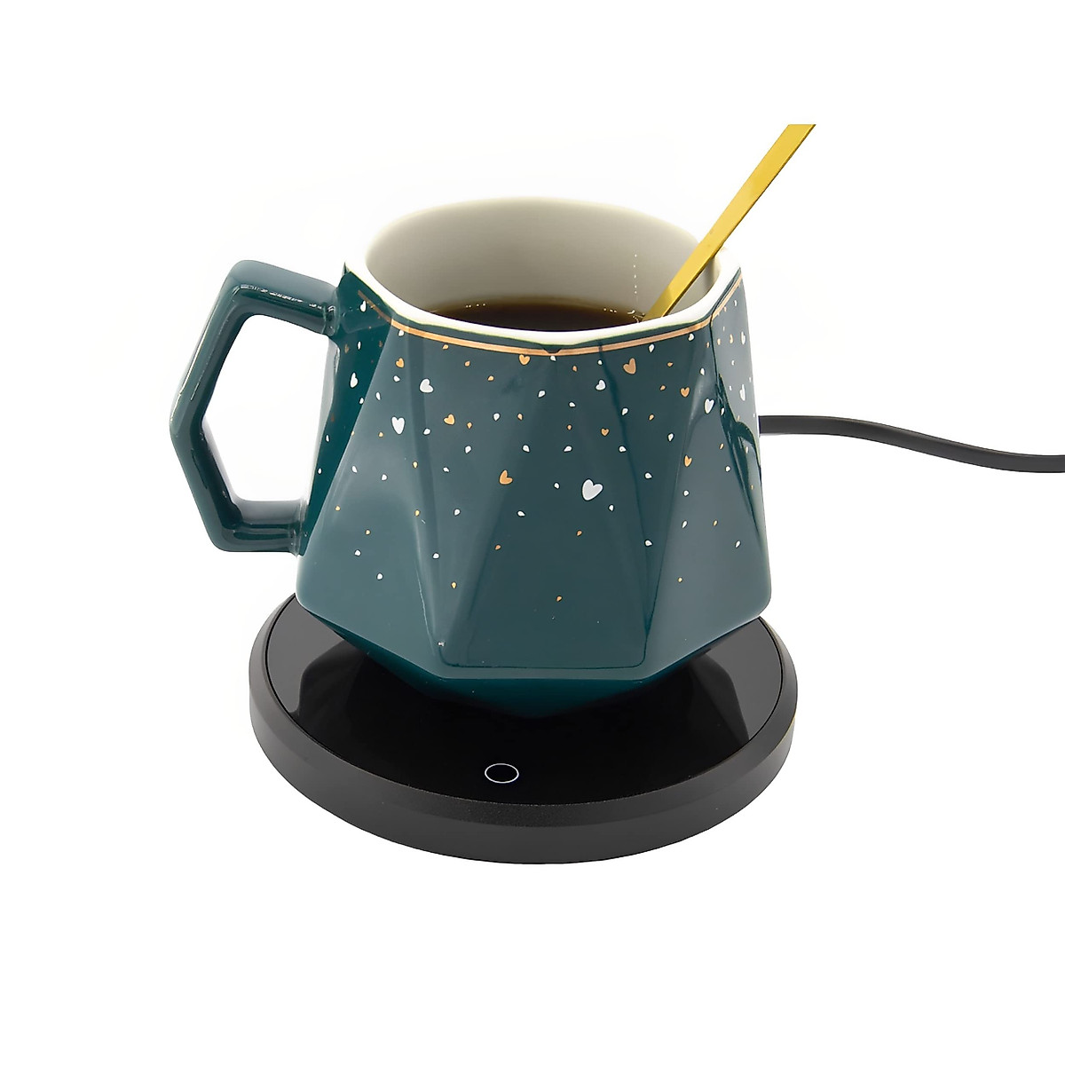 Coffee Mug Warmer with 2 Temperature Setting, Auto Shut Off Electric Cup Warmer for Desk, Smart Cup Warmer for Heating Coffee, Milk, Tea and Beverage, Black