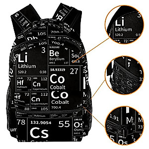 VBFOFBV Travel Backpack, Laptop Backpack for Women Men, Fashion Backpack, Blackboard Periodic Table of Chemical Elements