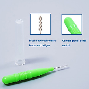 Interdental Brushes, Dental Tooth Flossing Head, Toothpicks Dental Floss Stick Teeth Braces Brush Tooth Cleaning Tools 42 Pcs