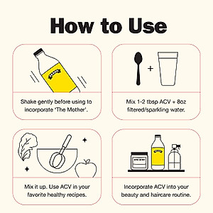 Bragg Organic Apple Cider Vinegar With the Mother– USDA Certified Organic – Raw, Unfiltered All Natural Ingredients, 32 Fl Oz W/Measuring Spoon, 2 Pack