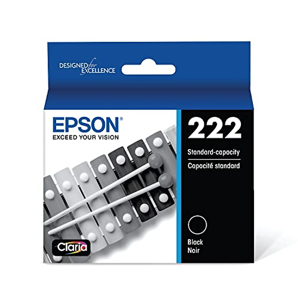 Epson T222 Black Ink Cartridge, Standard Capacity