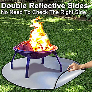 Fire Pit Mat for Lawn, KINGXBAR Heat Resistant Ember Mat Fireproof Pad for Wood Burning Fire Pit, Gas Fire Pit, Charcoal Grill, BBQ Mat, Shield Deck, Patio, Grass from High Radiant Heat - 30 inches