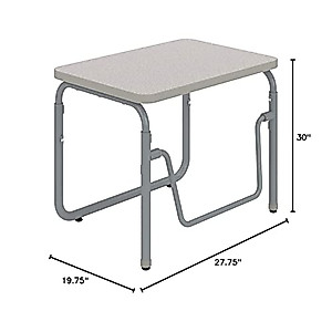 Safco Products AlphaBetter 2.0 Height – Adjustable Student Desk with Swinging Footrest Bar, Sit to Stand, 22"-30", Pebble Gray