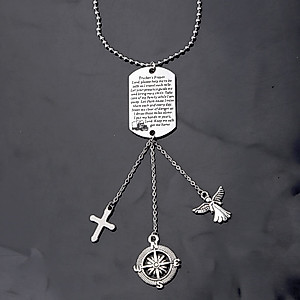 WSNANG Guardian Angel Car Pendant Trucker's Prayer Car Rear View Mirror Hanging Ornament Protection Gift Trucker Husband Gift (Trucker Prayer Car Charm)