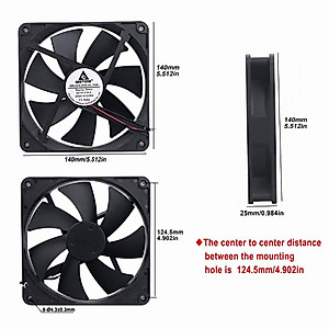 GDSTIME 140mm x 140mm x 25mm 5V USB DC Brushless Cooling Fan