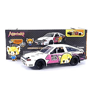 Jada Toys Sanrio 1:24 1986 Toyota Trueno (AE86) Die-cast Car & Aggretsuko Figure, Toys for Kids and Adults (33725)