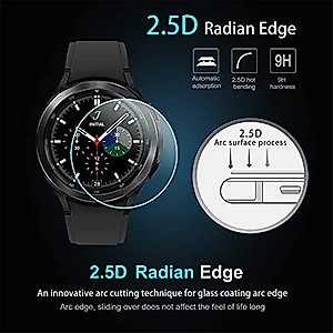 Suoman 4-Pack for Samsung Galaxy Watch 4 Classic 46mm Tempered Glass Screen Protector for Galaxy Watch 4 Classic 46mm Smartwatch [2.5D 9H Hardness] [Anti-Scratch]