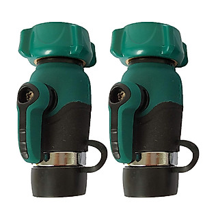 2 Pack Garden Hose Shut Off Valve 1 Way, Straight Garden Hose Splitter, Heavy Duty Zinc Alloy, 3/4-Inch Faucet/Hose Connector (UYG03#)