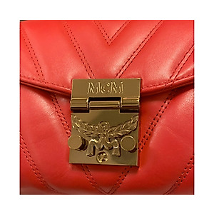 MCM Women's Patricia Red Quilted Leather Crossbody Belt Bag