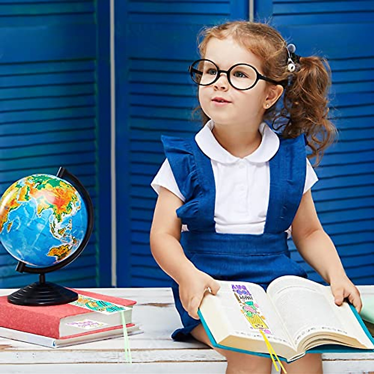 3sscha 75Pcs 100th Day of School Color Your Own Bookmarks for Kids DIY Coloring Blank Bookmark Including Pencil Alarm Clock Books Ruler Painting Paper Bookmark Class Party Supplies Goodie Bag Fillers