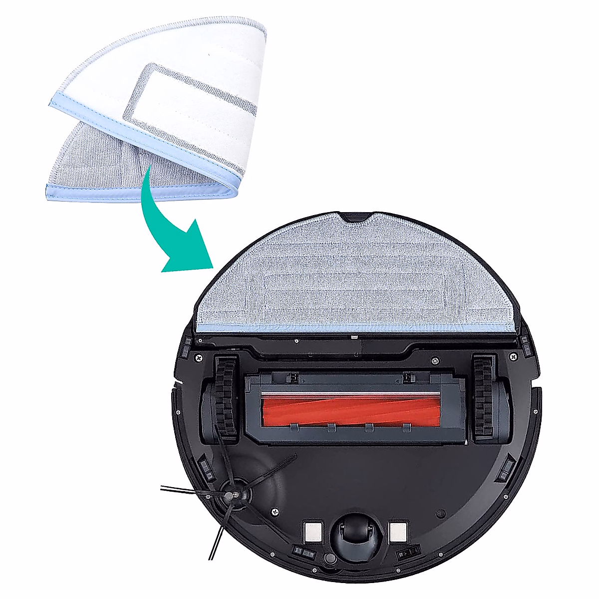 8Pcs Mop Cloth Pad for Xiaomi Roborock S7 S7 + S7 MaxV, S7 MaxV Plus, T7S T7 plus T7S plus Robot Vacuum Cleaners Microfiber Vacuum Mop Replacement Pads