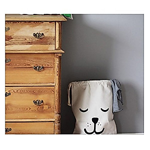 Mikayoo Canvas Laundry Bag with Drawstring 100% Made by Cotton Sorting Storage Bag Reusable and Recycling Bag Household Organizer 19" x 27"(Set of 1)