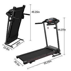 SHAREWIN Folding Treadmills for Home Portable Electric with Incline Running Exercise Machine Compact Treadmill with LCD and Mobile Phone Holder Perfect for Home Fitness Workout Jogging Walking