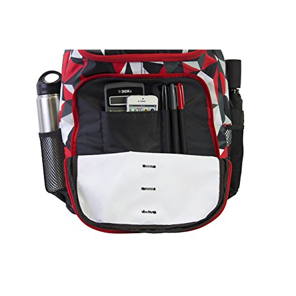 FUEL Top Load Sport Unisex Hiking Camping Carry On Luggage Backpack Bag, for Work, Outdoors, Gym, Red Geo