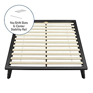 Classic Brands Canton Wood Platform Bed Frame Black, King