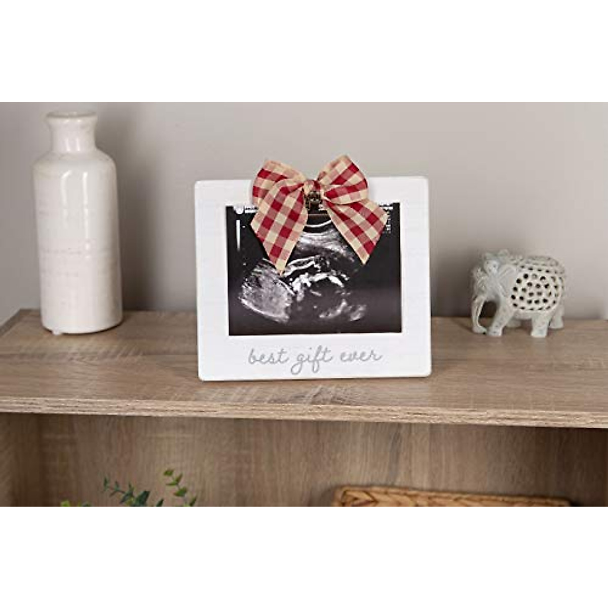 Pearhead Holiday Sonogram Picture Frame, Rustic Christmas Home Décor, Baby Announcement Frame, Nursery Gift for Expecting Moms, Christmas Ideas for New Moms