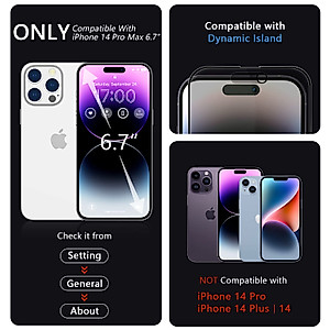 imluckies [2 Pack Matte Privacy Screen Protector for iPhone 14 Pro Max, Anti-Glare & Anti Fingerprint, Dynamic Island Compatible, Anti-Spy Private Tempered Glass Smooth Film, Easy Install 6.7"