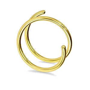MeIighting 14K Solid Gold Double Nose Rings Hoop for Single Piercing 20G Twist Nose Ring Double Hoop for Women Nose Piercing Jewelry for Men Nose Hoops