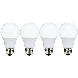TCP LED 60 Watt Equivalent A19 | 4 Pack | Cool White (4100K) Shatter Resistent | 800 Lumens | 10,000 Hours | Non-Dimmable Light Bulbs