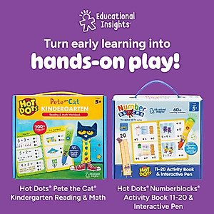 Educational Insights Hot Dots Jr. Let's Master Kindergarten Reading Set, Homeschool & Kindergarten Learn to Read Workbooks, 2 Books & Interactive Pen, 100 Reading Lessons, Ages 5+