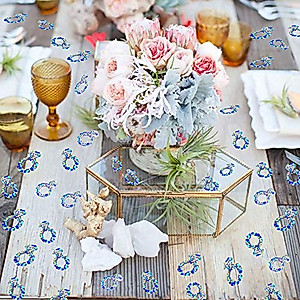 Wedding Decorations Diamond Ring Foil Table Confetti for Engagement Vanlentines Day Bachelorette Bridal Shower Party Favors (Iridescent Silver,1.5 oz/Bag,700-800 Piece/Bag)