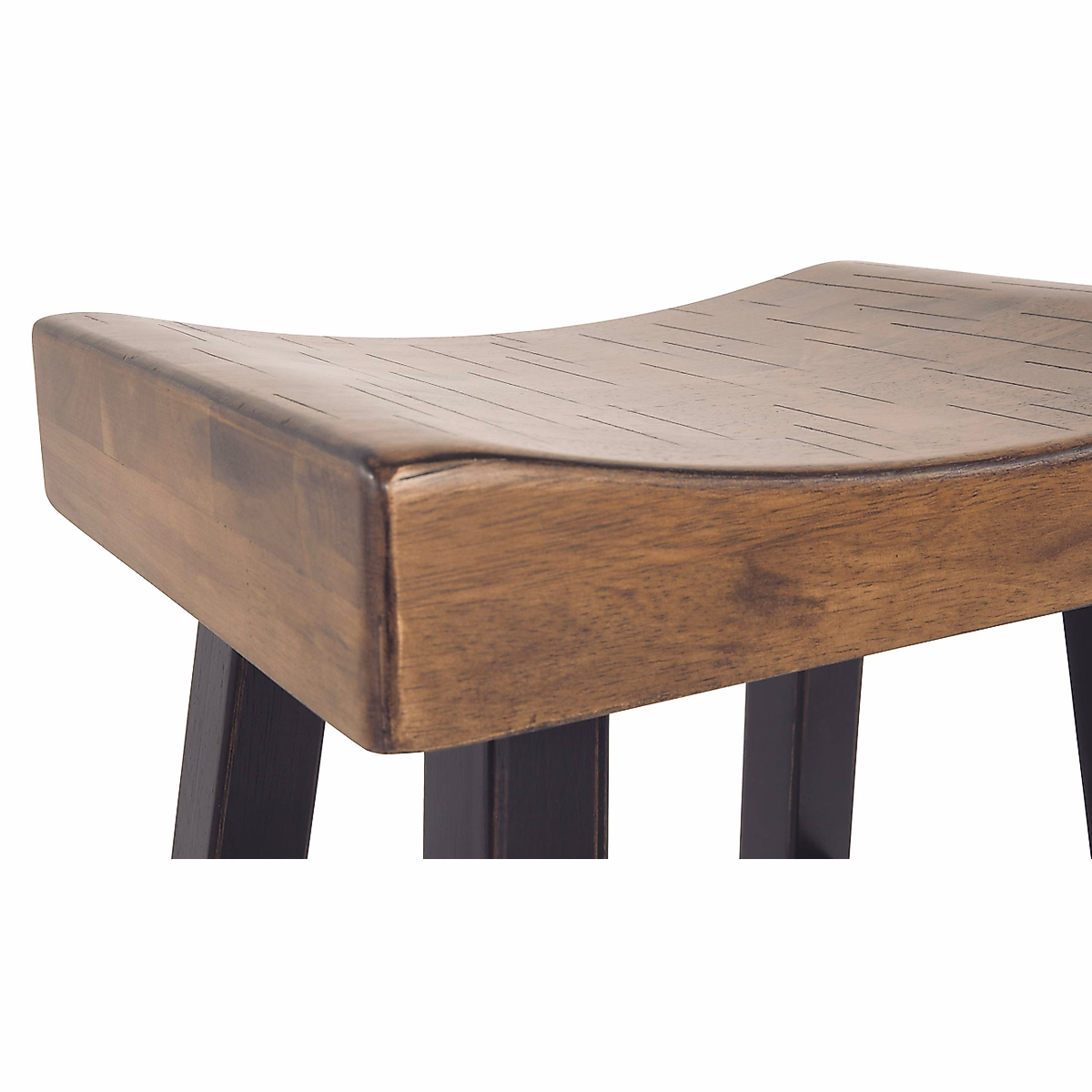 Signature Design by Ashley Glosco Farmhouse 25.5" Counter Height Saddle Barstool, 2 Count, Two-Tone Brown