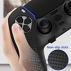 KOEBSHPE PS5 Edge Controller Anti-Slip Protective Cover, Ergonomic Soft Rubber Protective Case Cover for Playstation 5 PS5 Edge Controller with Thumb Grips and Triggers Extenders(Two Packs)