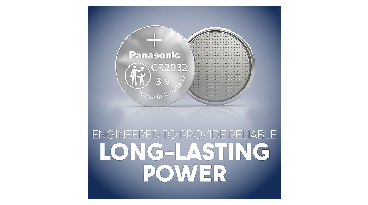 Panasonic CR2032 Lithium Coin Cell Batteries - 4 Pack