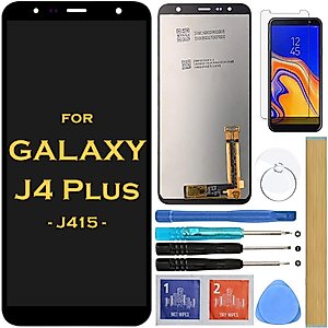 HLTECH Screen Replacement LCD Display Touch Digitizer Assembly for Samsung Galaxy J4 Plus J4+ 2018 J415 SM-J415F/DS J415FN/DS J415G/DS 6.0"(Black)