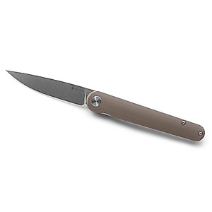 Warspear Terima Front Flipper Folding Knife 3.5" Stonewshed D2 Blade Tan G10 Handle Outdoor Camping Pocket Knife With Deep Carry Clip WP901TN