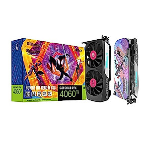 ZOTAC Gaming GeForce RTX 4060 Ti 16GB AMP Spider-Man: Across The Spider-Verse Inspired Graphics Card Bundle, ZT-D40620F-10SMP