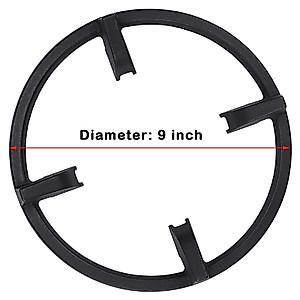 Uniflasy Cast Iron Wok Ring Burner Grate for Gas Stove for Samsung NX58H5650WS, NX58H5600SS, Frigidaire FPGF3077QF GE Appliances JGBS66REKSS Whirlpool